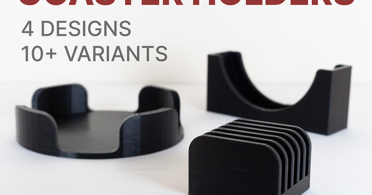 Round Coaster Holders - 10+ Variants by AlexT | Download free STL model ...