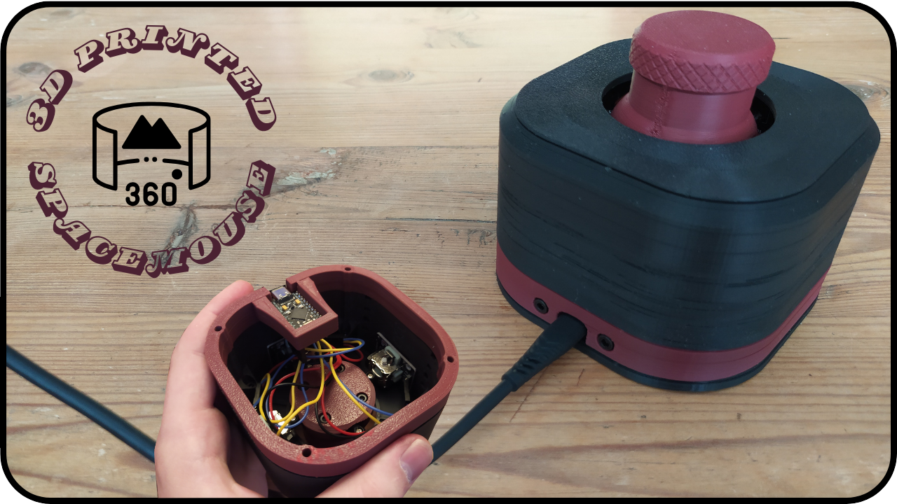 3D Printed DIY Spacemouse with detachable usb cable von 3Drcnc ...