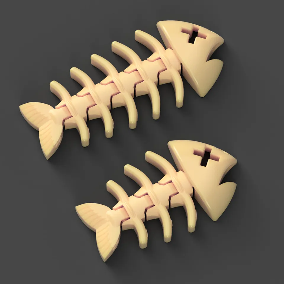 Flexi Fish Bone keychain by bigovereasy | Download free STL model ...