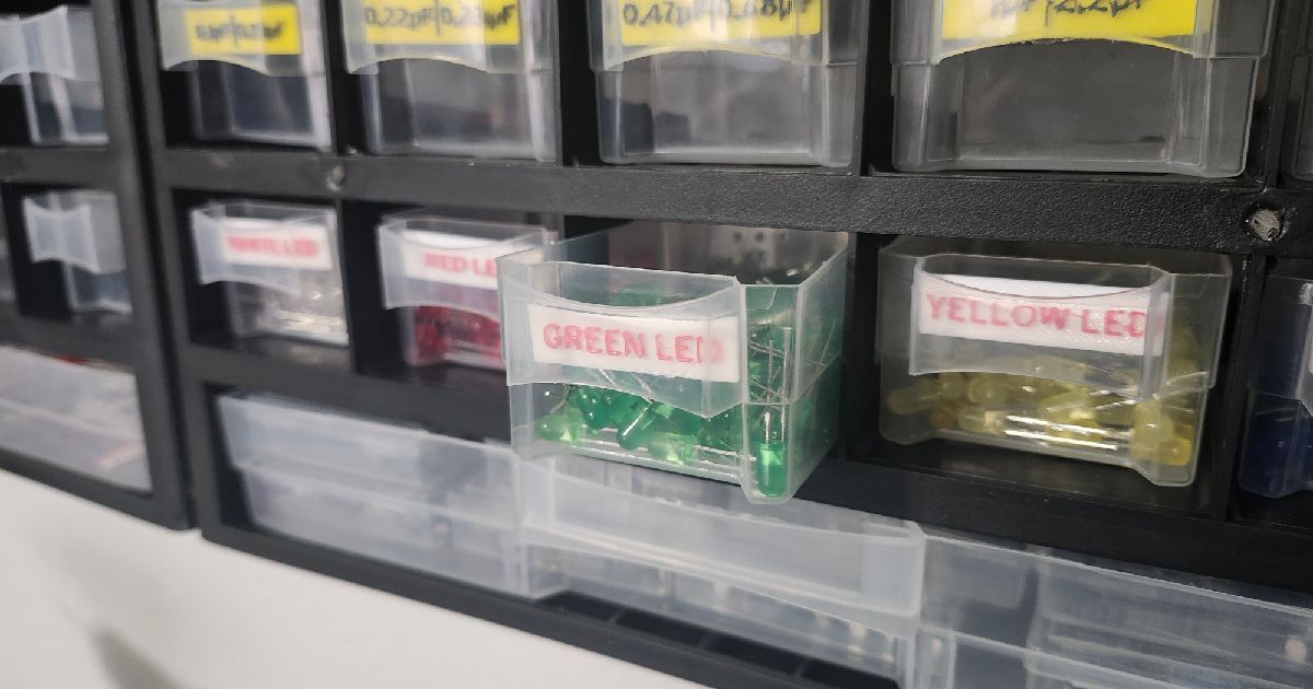 Colored Led labels for Harbor Freight 40 Bin organizer by KVN Ahr ...