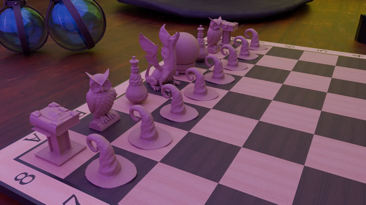 Wizarding Themed Chess Set by Ratticus | Download free STL model ...