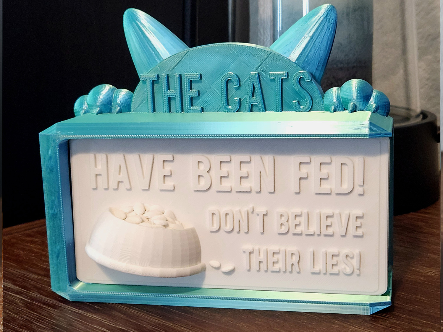 Cute Cat(s) Feeding Status Sign by OminousFyxen3D | Download free STL ...