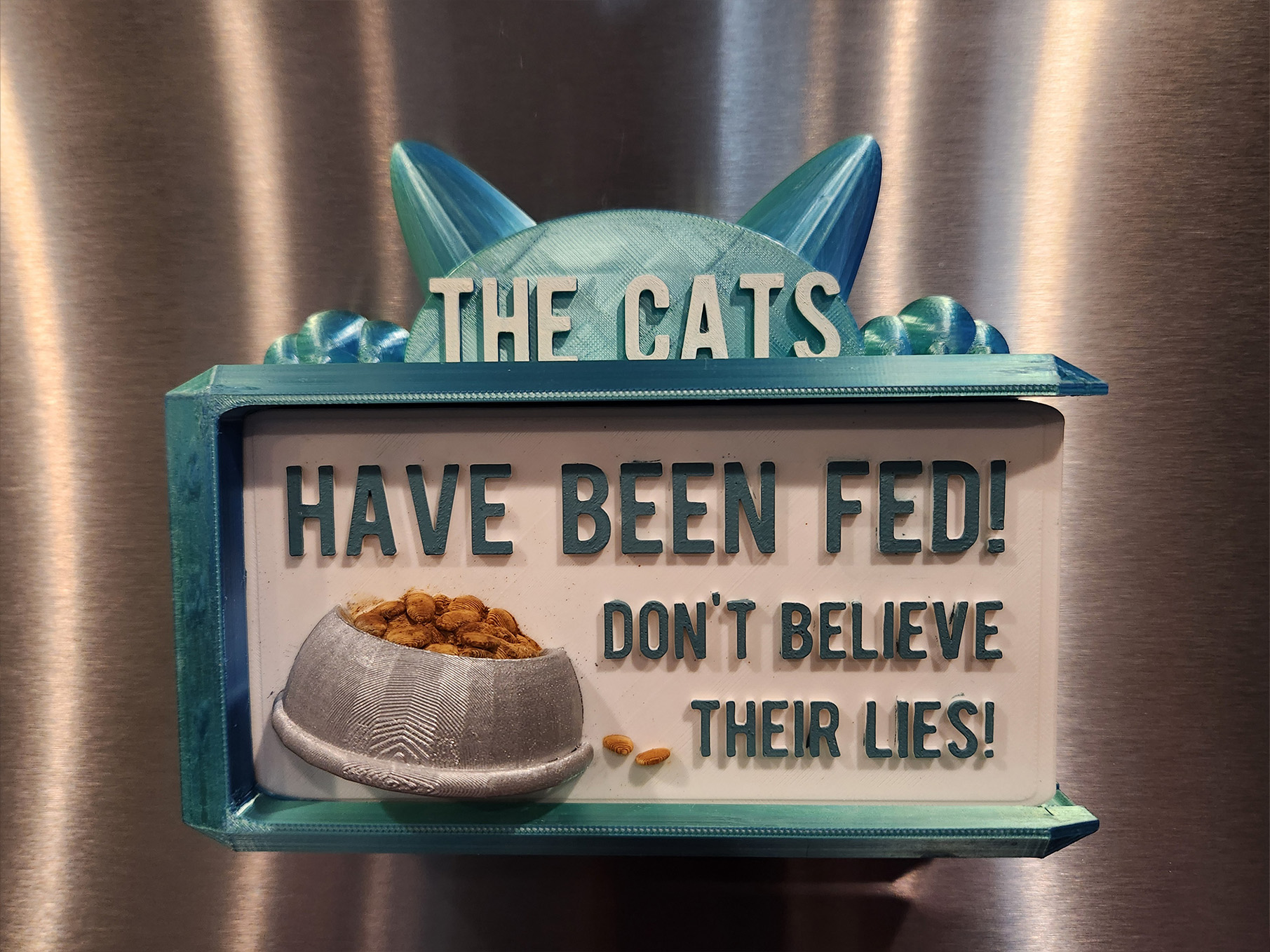 Cute Cat(s) Feeding Status Sign by OminousFyxen3D | Download free STL ...