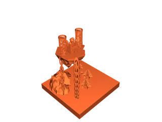 floating island with castle by GXV | Download free STL model ...