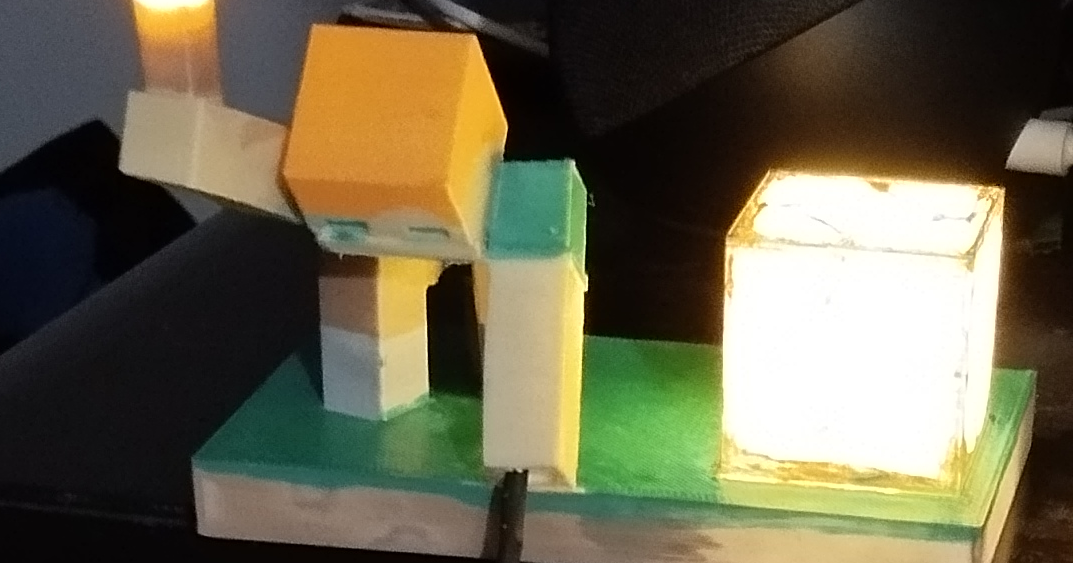 Minecraft Steve and Alex Night Light by Andy | Download free STL model ...