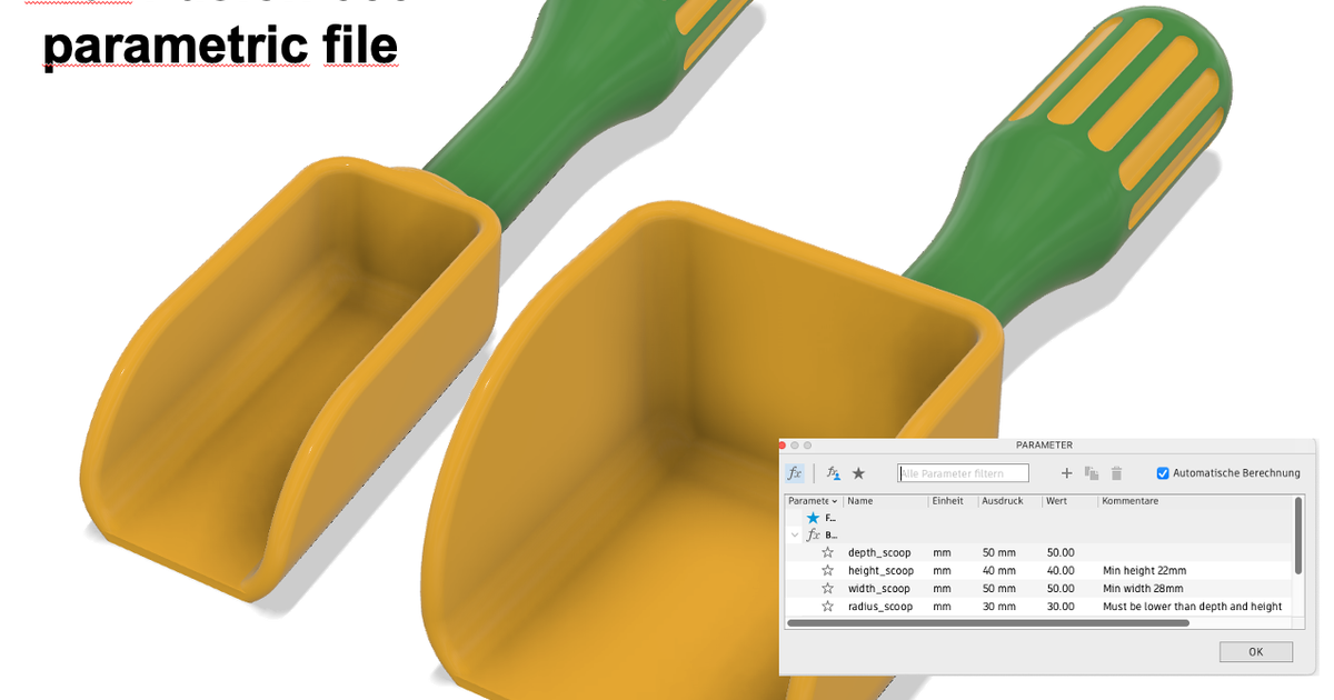 Universal parametric Spoon by Elektroarzt | Download free STL model | Printables.com