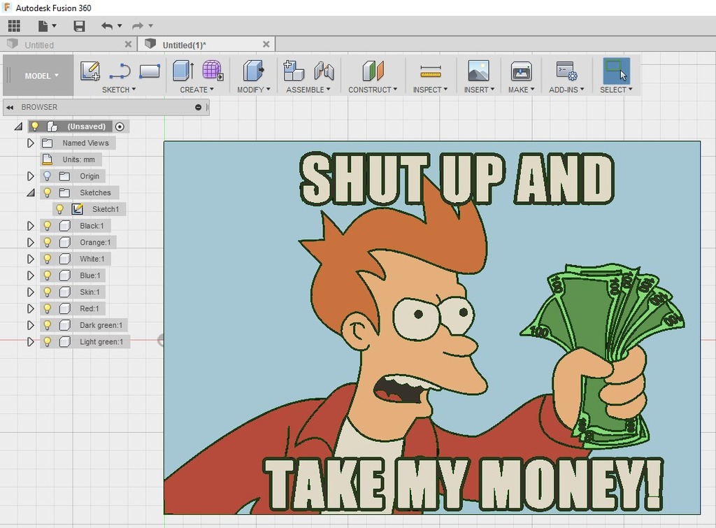 Fry from Futurama "Shut up and take my money!" multicolor by jonasrh ...