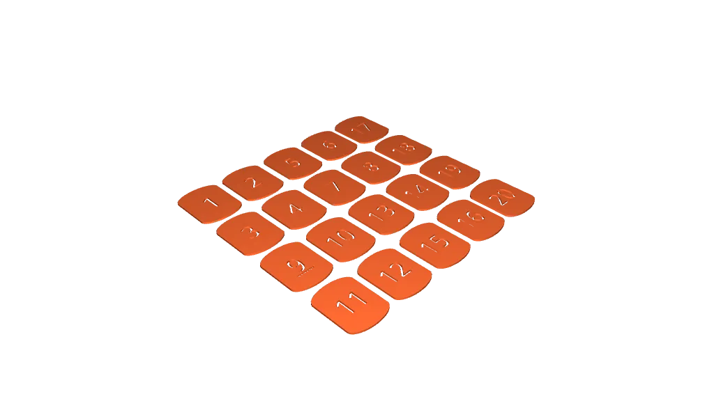 Number Tiles 1-20 by Lincoln T | Download free STL model | Printables.com
