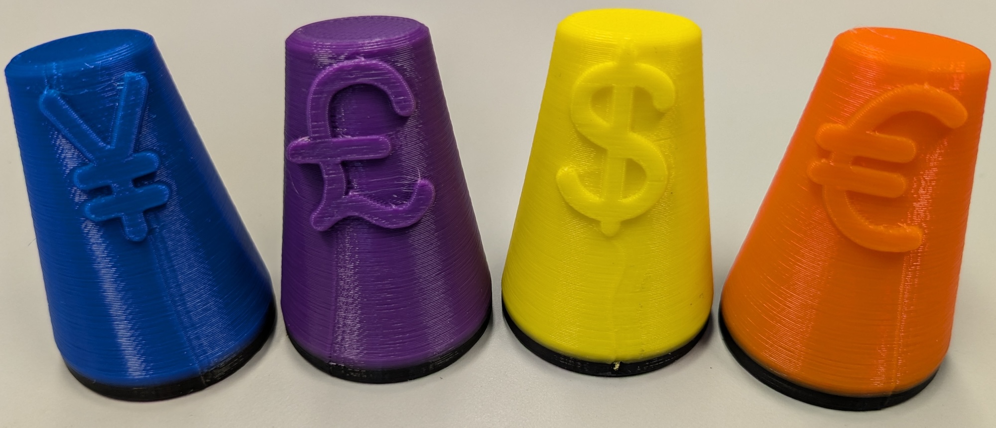 Player tokens with money symbols (with optional weighted base) by Andre ...
