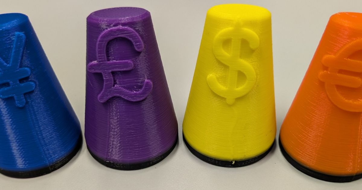 Player tokens with money symbols (with optional weighted base) by Andre ...