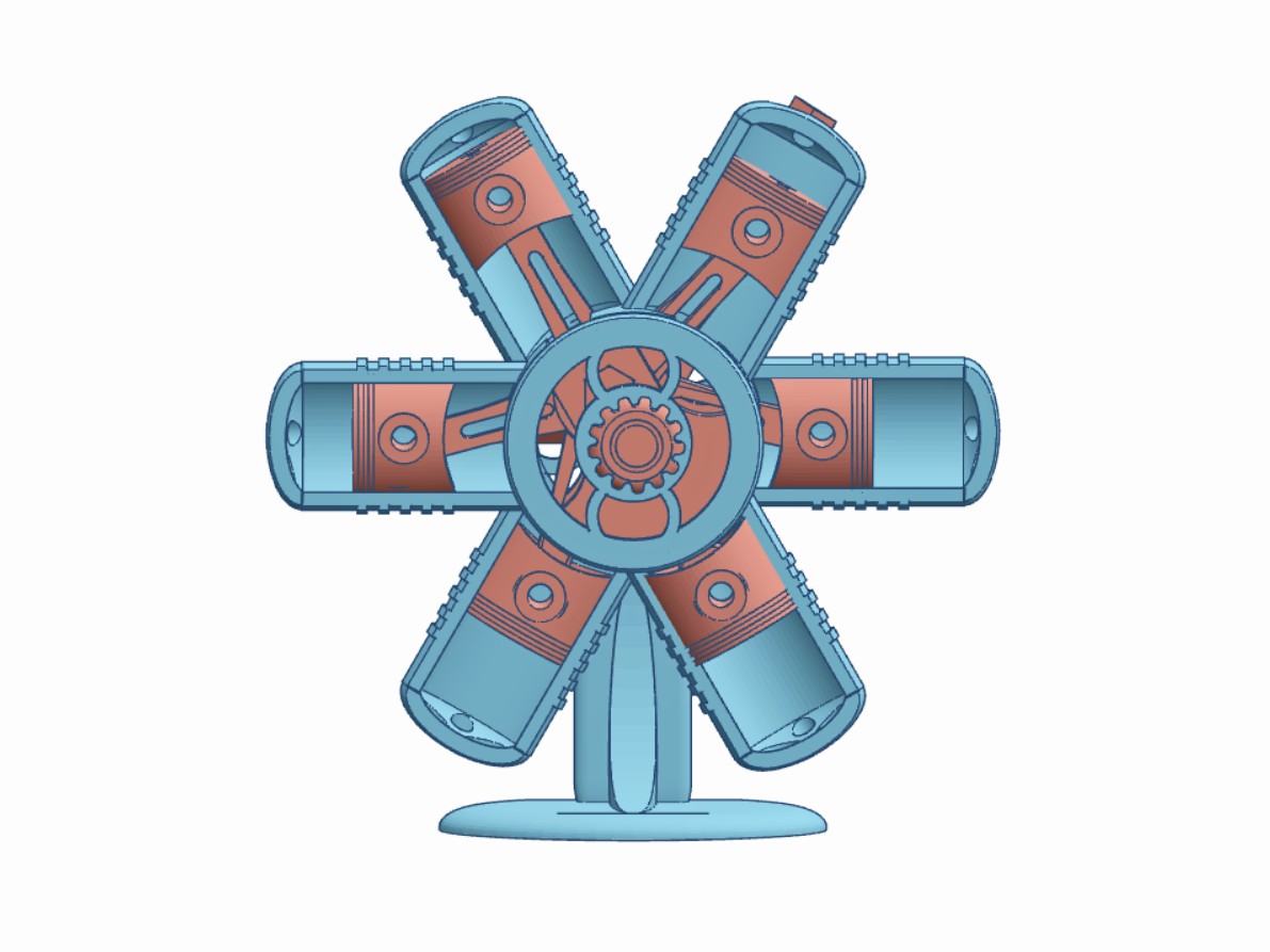 Double Row Radial Engine by Bootjevaarder | Download free STL model ...