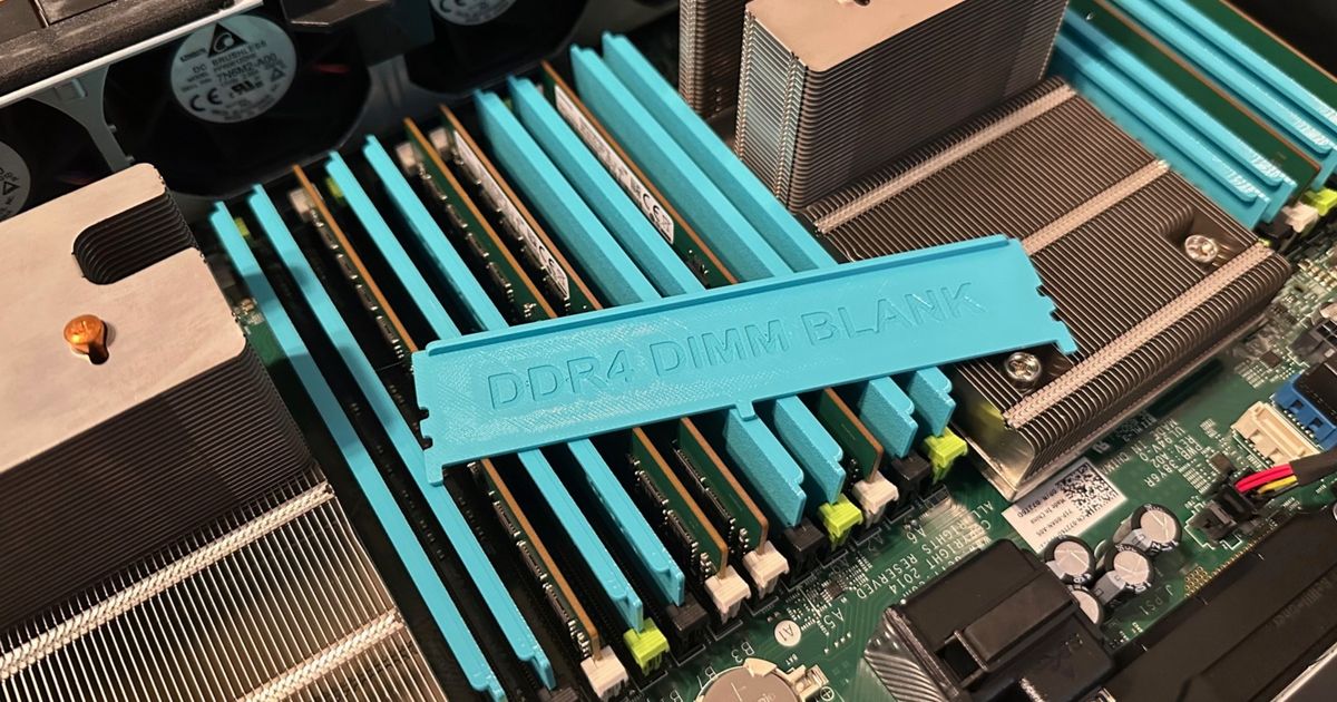 RAM Memory Module DIMM Filler Blank by return403 | Download free STL ...