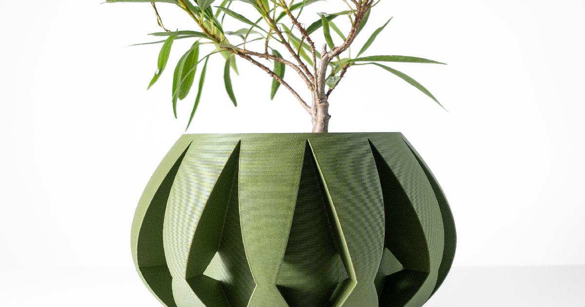 The Moki Planter Pot with Drainage Tray & Stand: Modern and Unique Home ...