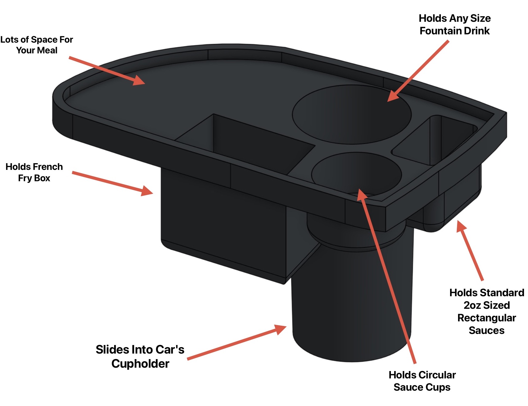 Fast Food Car Tray by Theo Q | Download free STL model | Printables.com