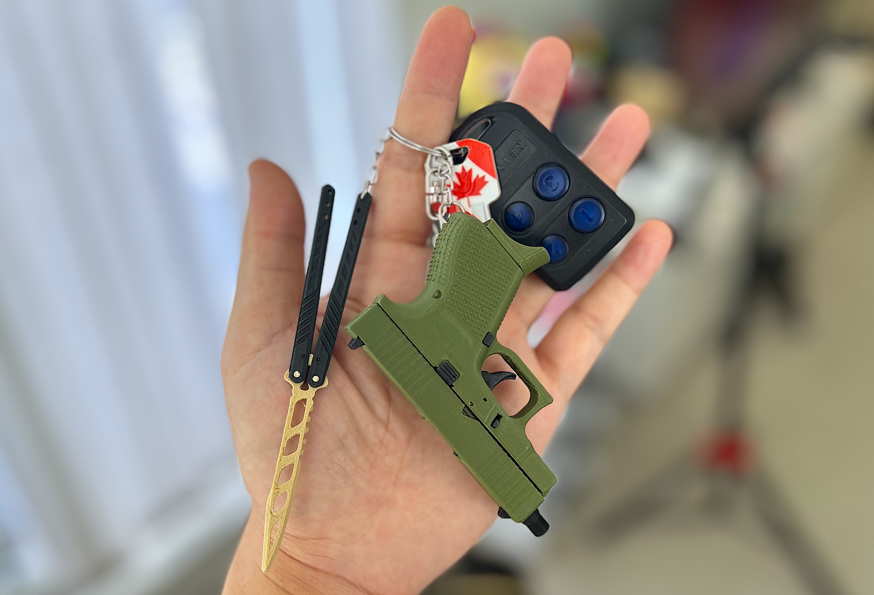 Fidget pistol keychain movable slide trigger & mag by iczfirz ...
