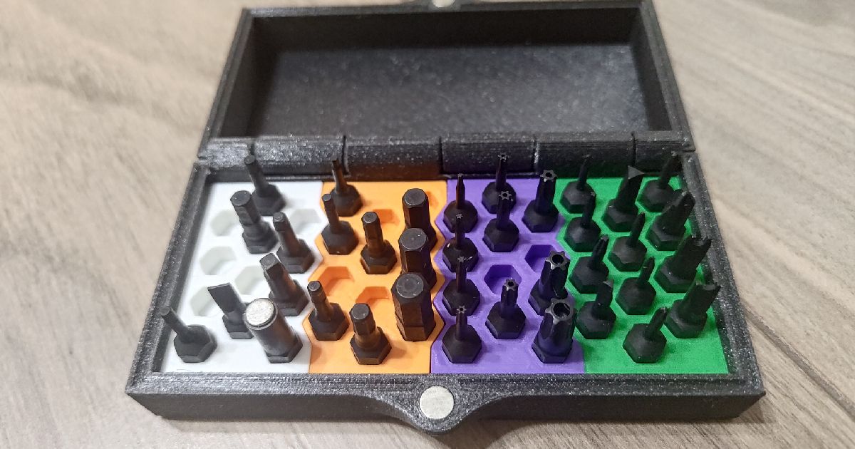 LTT Screwdriver Bit Holder (48 bits), Magnetic and Color Coded Case by ...