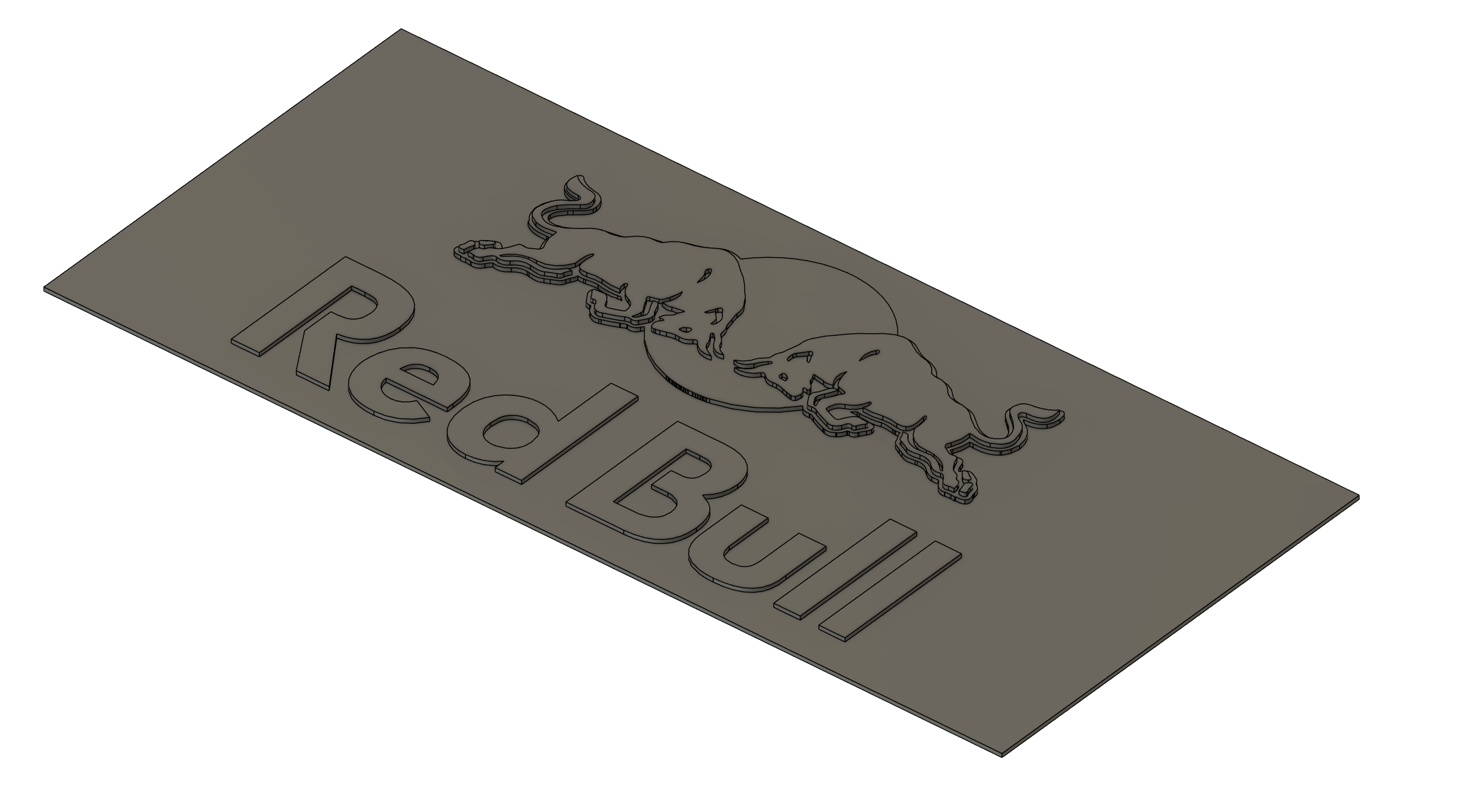 2.5D Red Bull Label/Sign/Logo by usercode0 | Download free STL model ...
