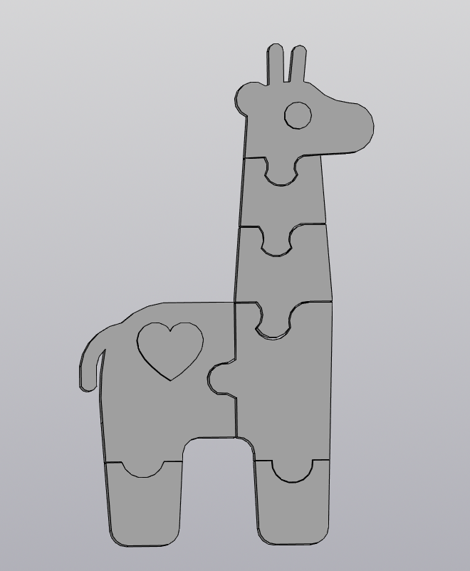 Giraffe puzzle for printing in pieces by Çøffeëk | Download free STL ...