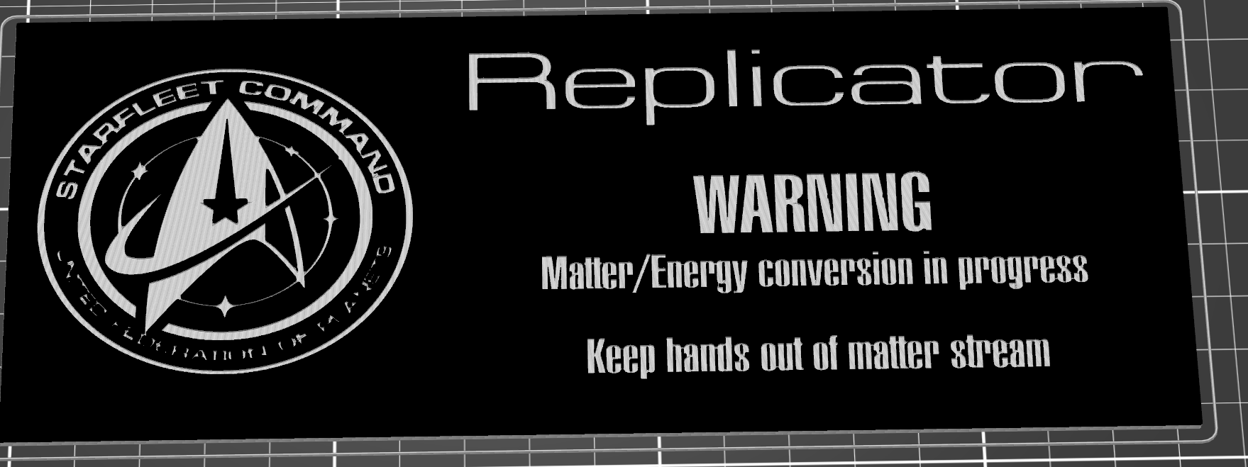 Star Trek Replicator heat warning badge for printers von Monarch ...
