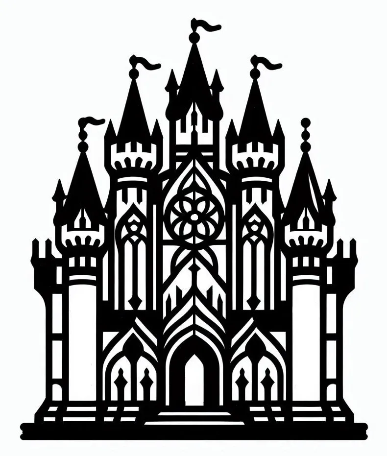 Stencil: Castle by Nina Máčová | Download free STL model | Printables.com
