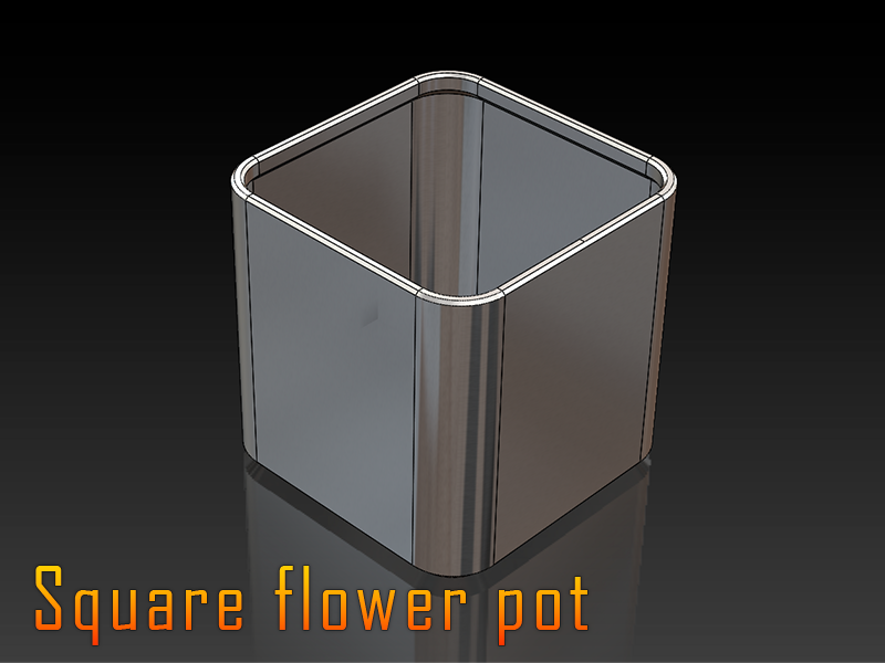 Square flower pot by bOBER mASTER | Download free STL model ...