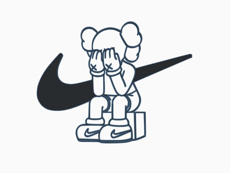 Kaws - Nike 2D plate por Myke Edwards | Descargar modelo STL gratuito | Printables.com