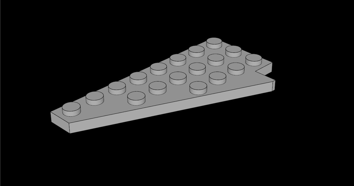 Lego Compatible (3933.dat) Wing 4 x 8 Left by thall72 | Download free ...