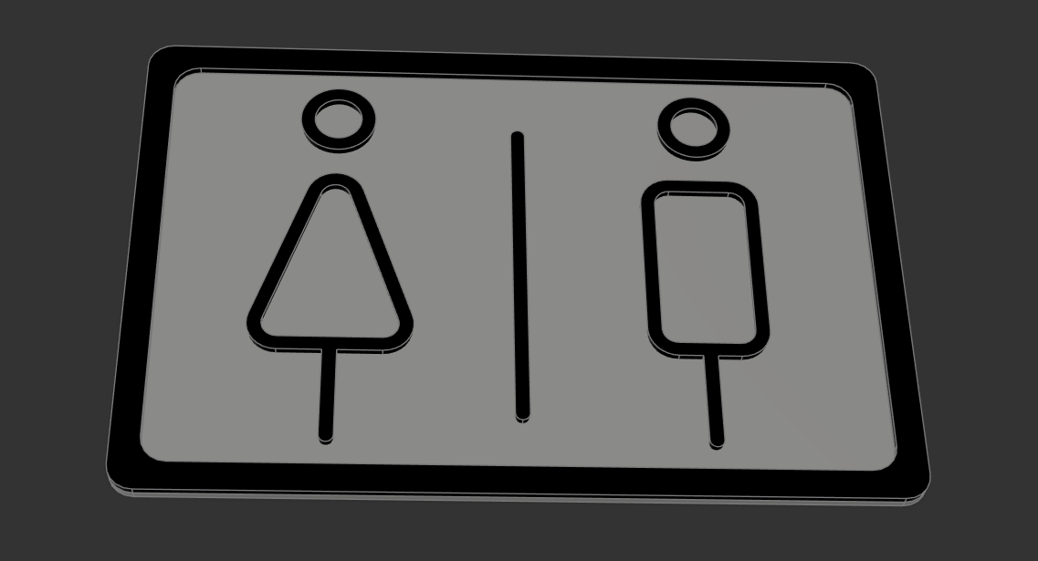 Minimalist toilet sign by Alex | Download free STL model | Printables.com