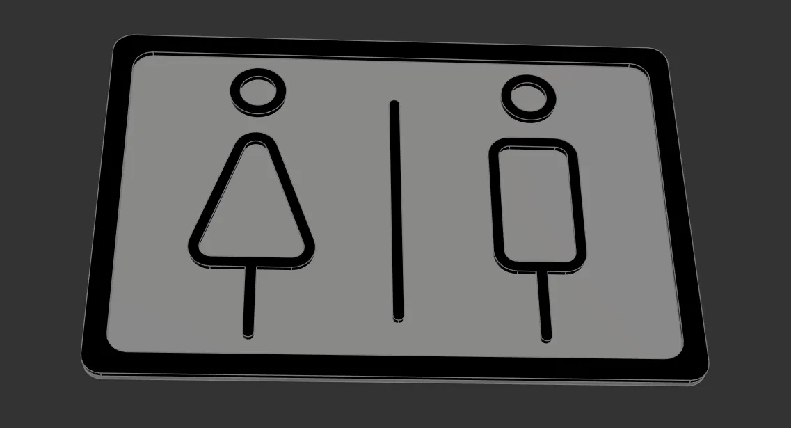 Minimalist toilet sign by Alex | Download free STL model | Printables.com