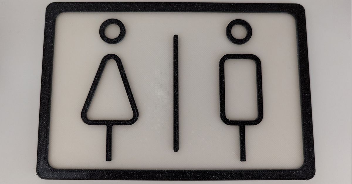 Minimalist toilet sign by Alex | Download free STL model | Printables.com