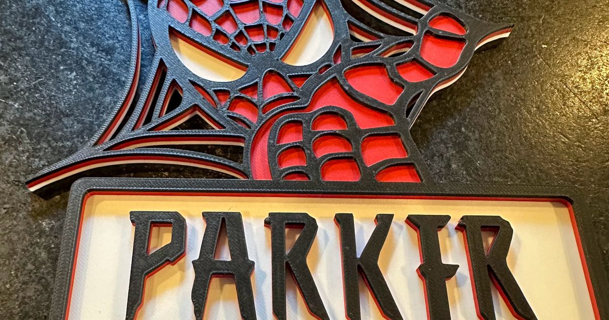 Spiderman Name plate for child's room by osbock | Download free STL ...