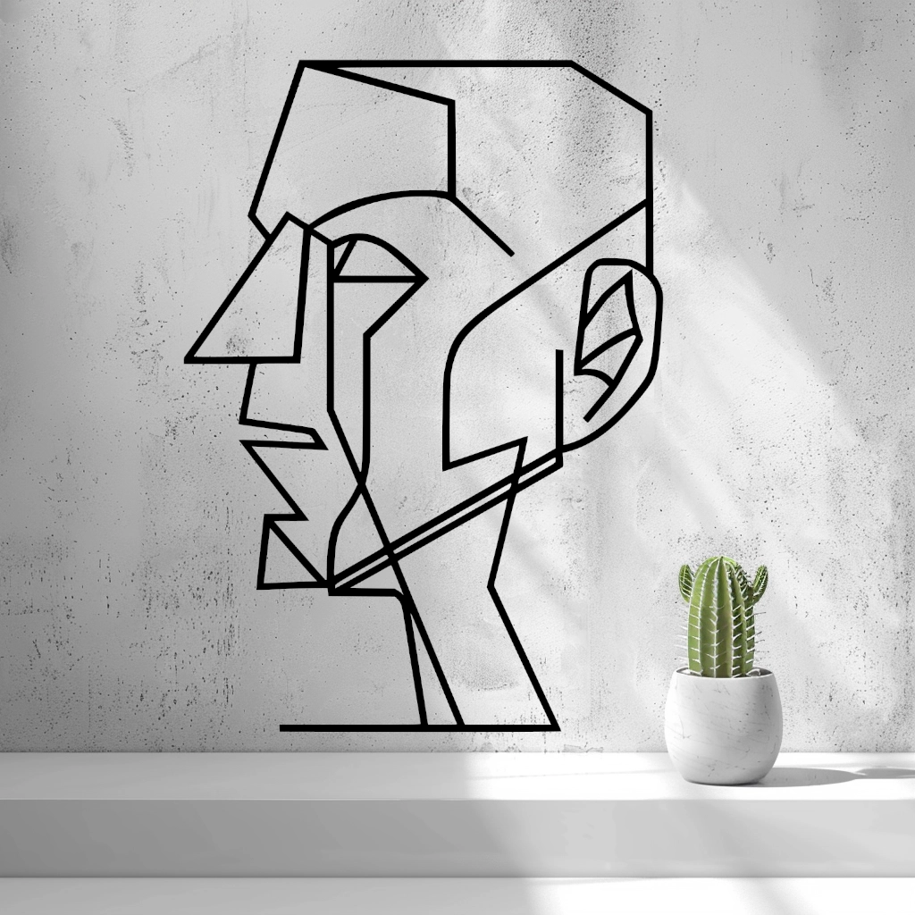 Modern Human Head - Wall Art by 2D Art | Download free STL model ...