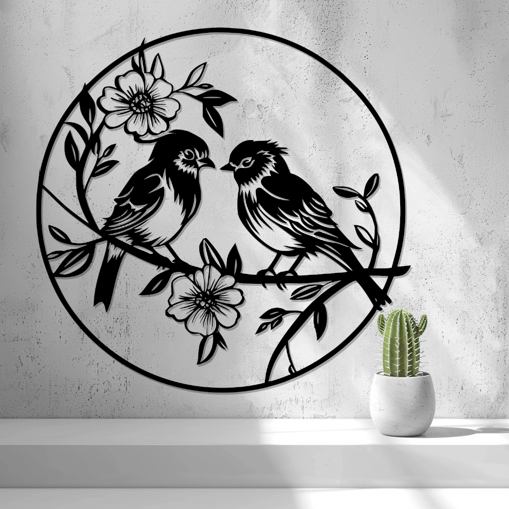 Birds with Flowers Wall Art by 2D Art | Download free STL model ...