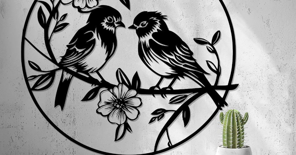 Birds with Flowers Wall Art by 2D Art | Download free STL model ...