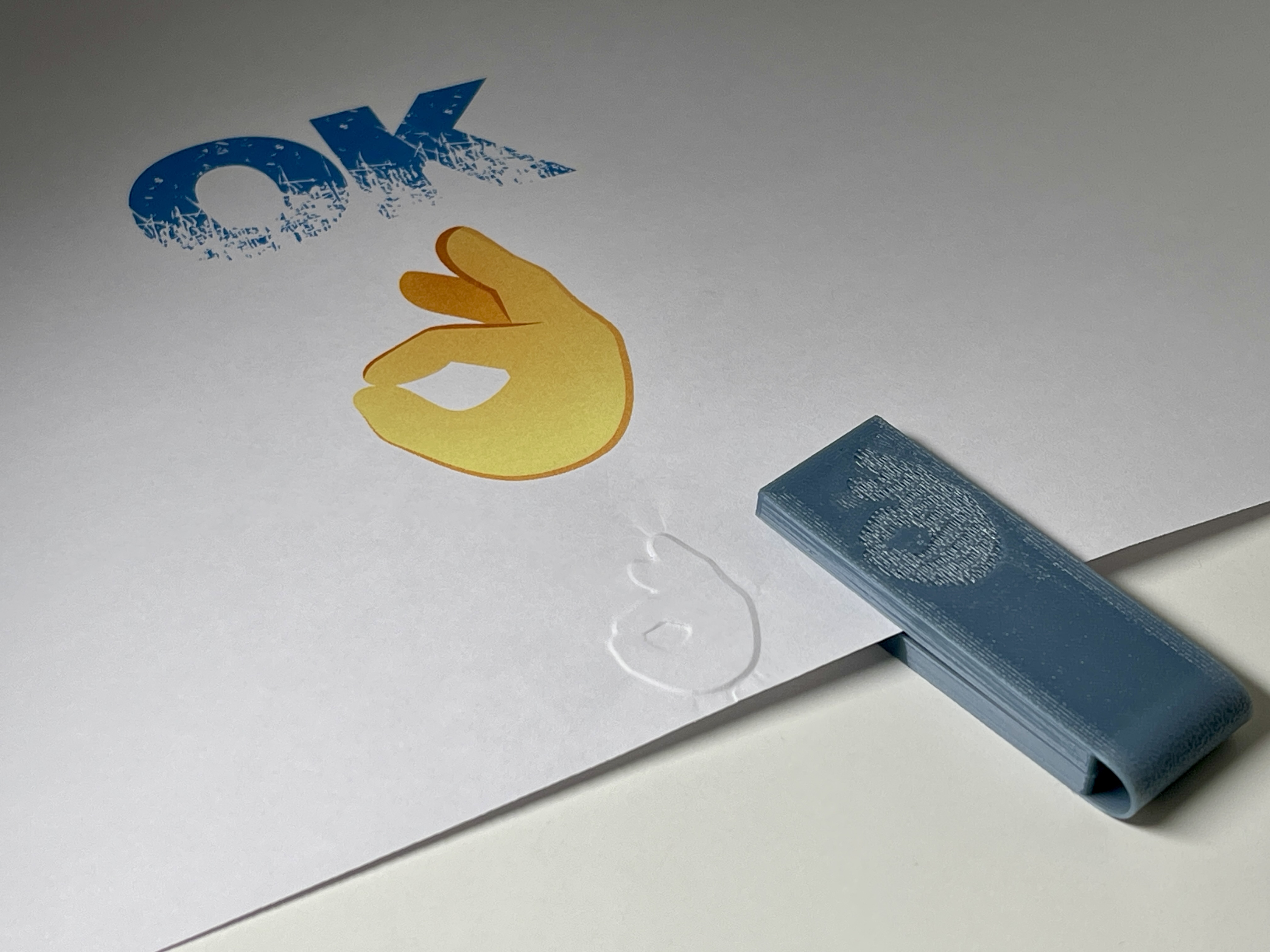 OK Sign Paper Embosser Stamp by MrENG | Download free STL model ...