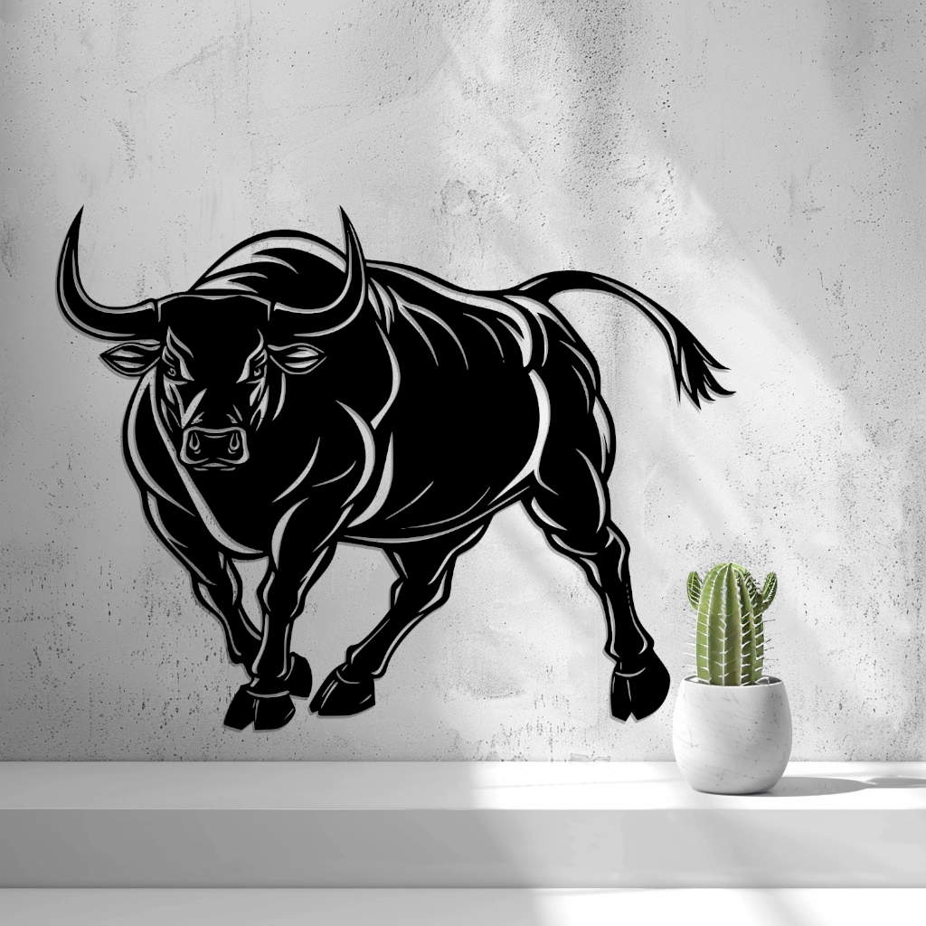 Bull Wall Art por 2D Art | Descargar modelo STL gratuito | Printables.com