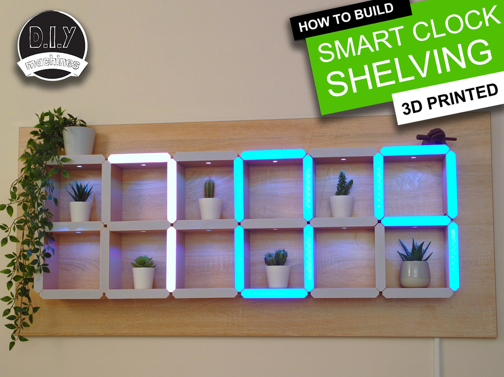 How to build a Giant Hidden Shelf Edge Clock - 3D Printable | Elegoo Arduino Nano | Smart Home ...