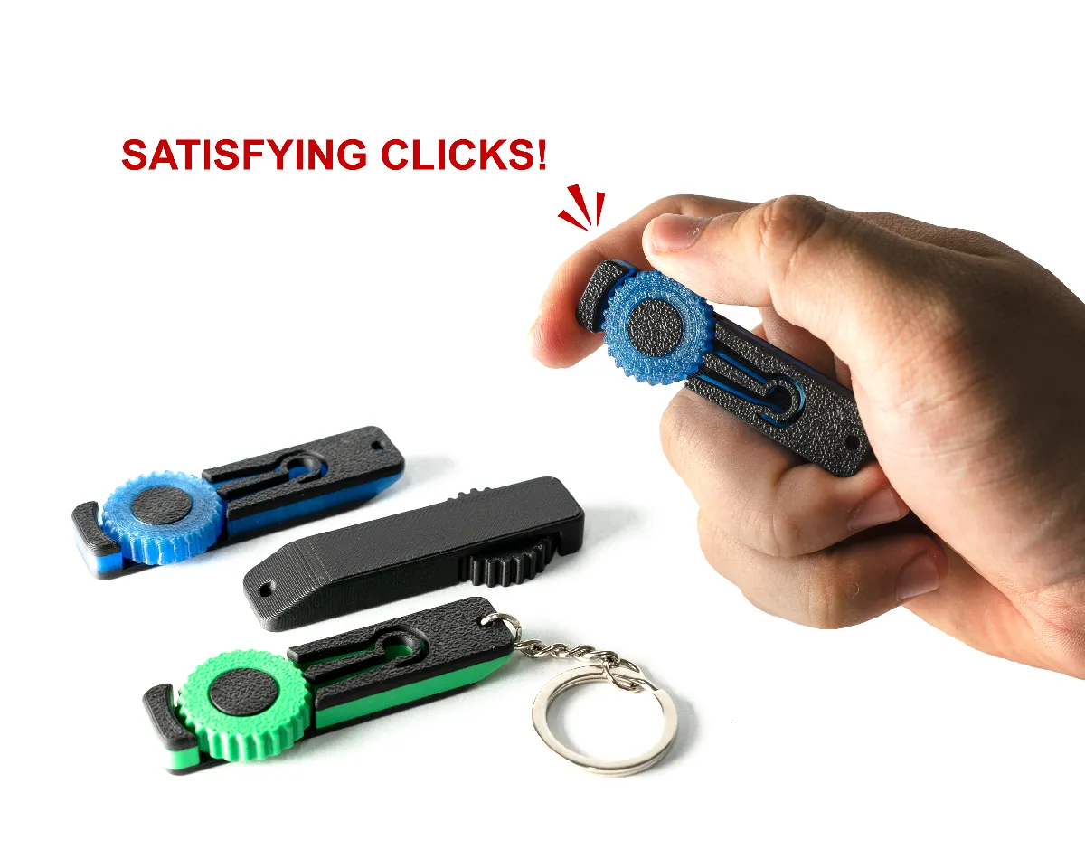Print in Place Clicky Fidget Keychain by CheezyLabs | Download free STL ...