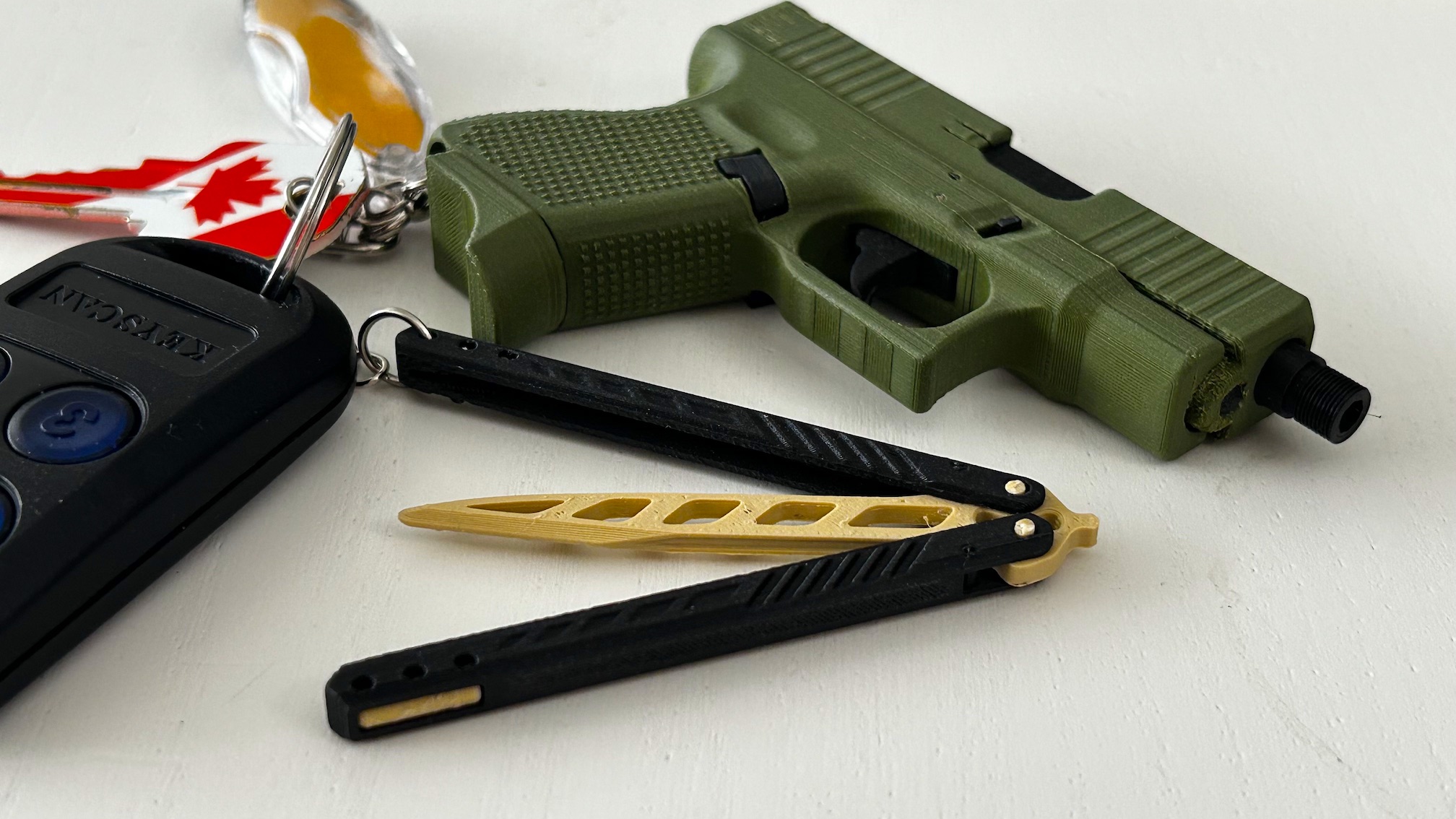 Fidget balisong butterfly knife keychain by iczfirz | Download free STL ...