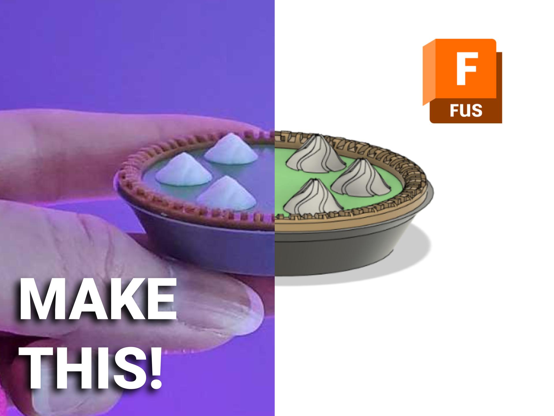 1:6 scale miniature whole pie | As seen on YouTube (Autodesk Fusion 360 ...
