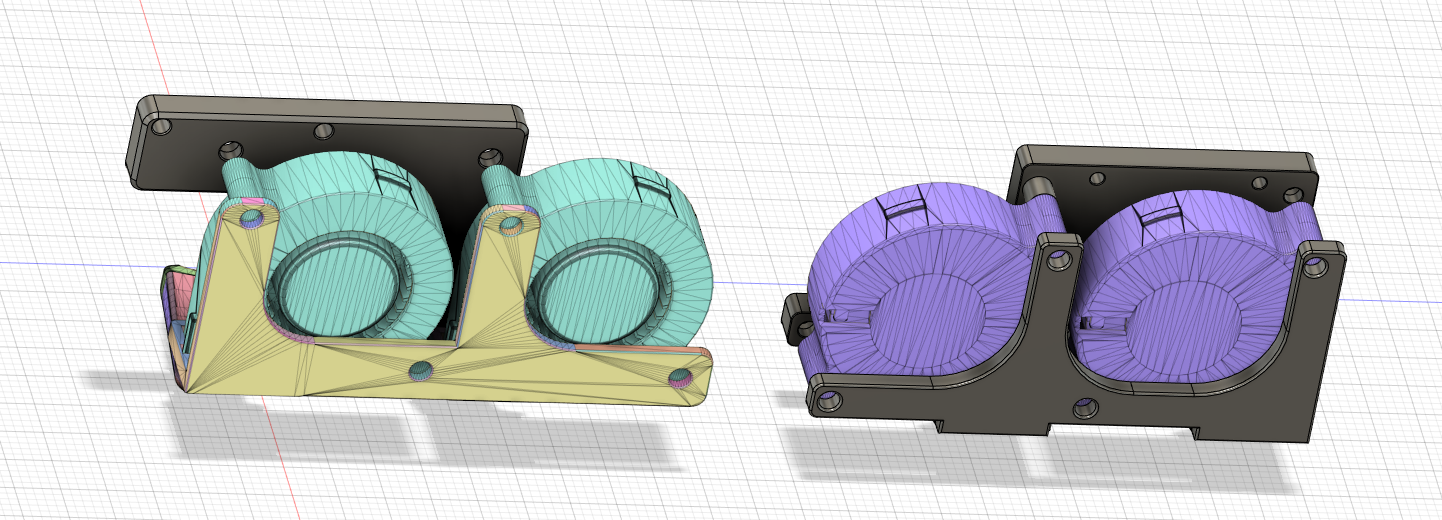 Dual Sv04 5015 Volcano Heatblock Fan duct by TheMagicD | Download free ...