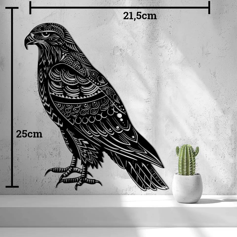 Hawk Wallart Walltattoo Low Poly by 2D Art | Download free STL model ...
