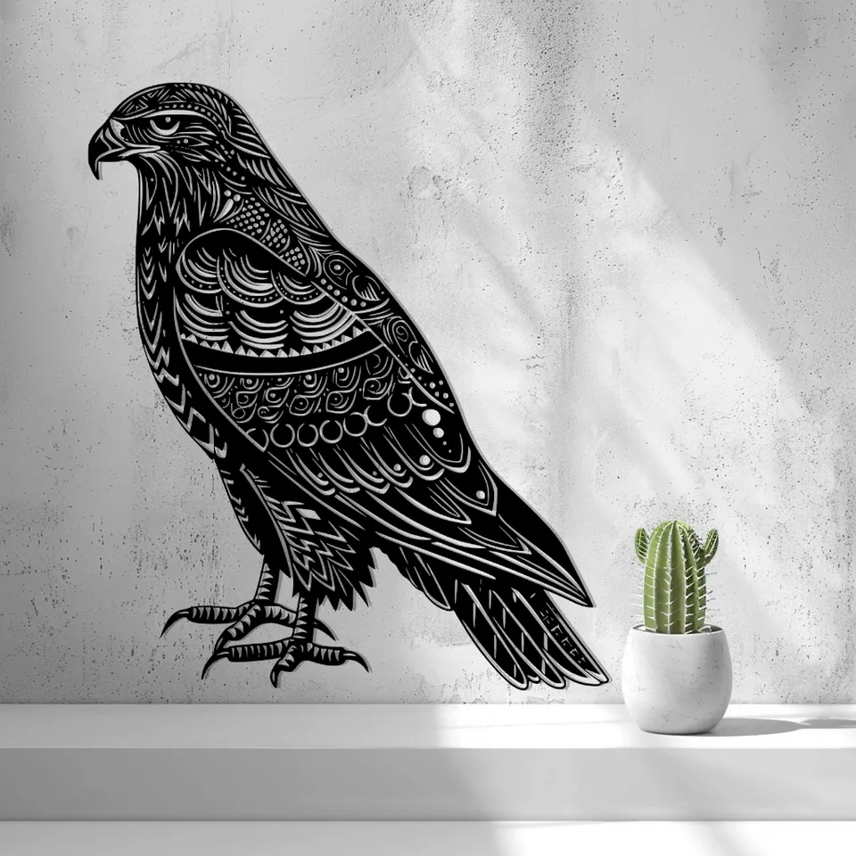 Hawk Wallart Walltattoo Low Poly by 2D Art | Download free STL model ...
