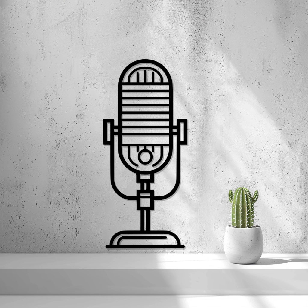 Microphone Wall Art by 2D Art | Download free STL model | Printables.com
