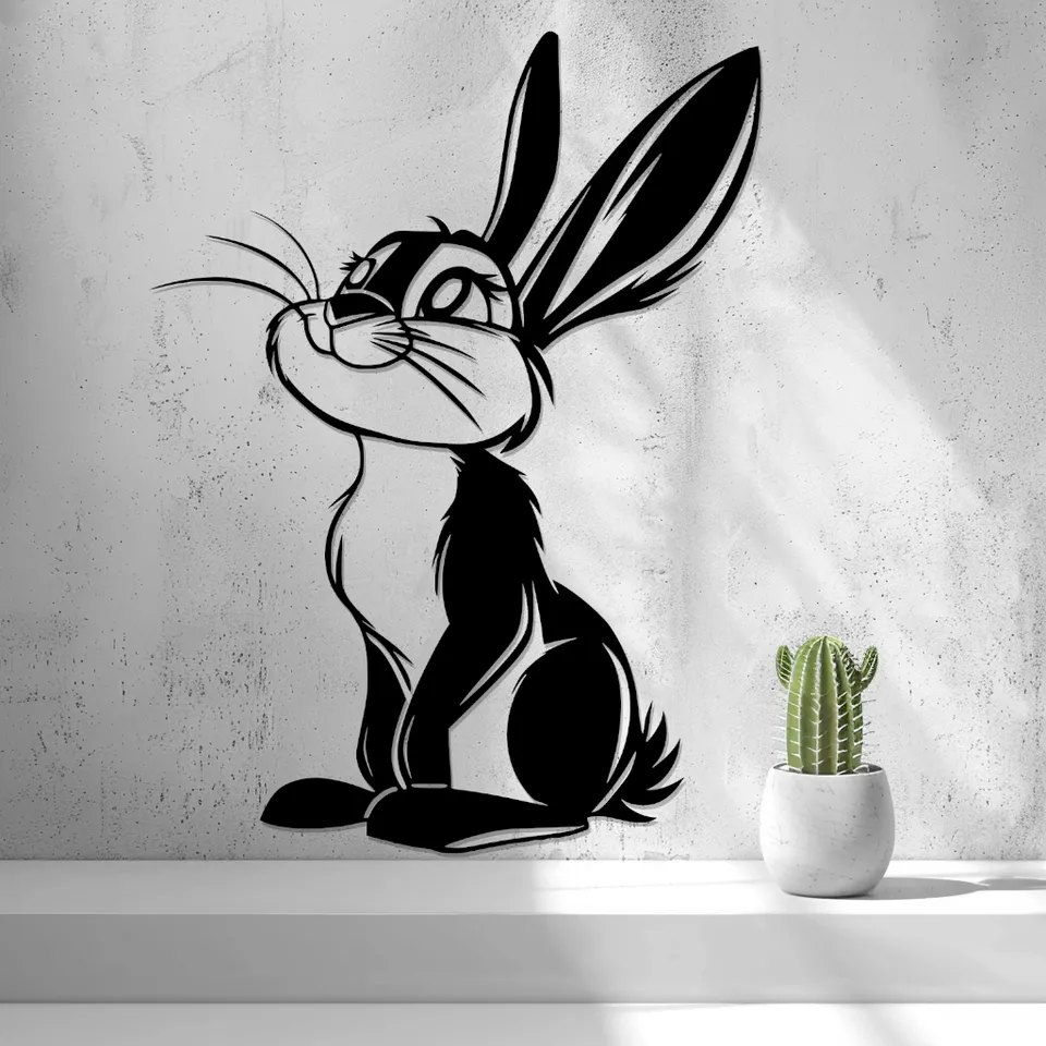 Rabbit 2D Wall Tattoo by 2D Art | Download free STL model | Printables.com