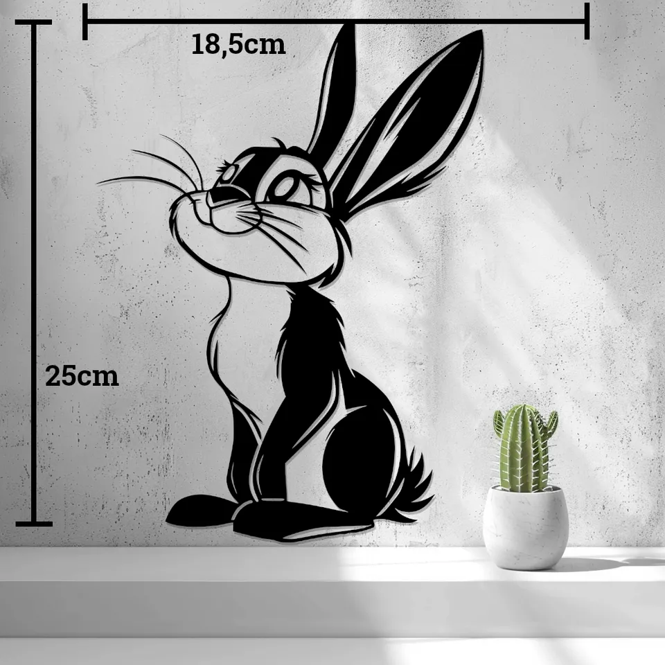 Rabbit 2D Wall Tattoo by 2D Art | Download free STL model | Printables.com