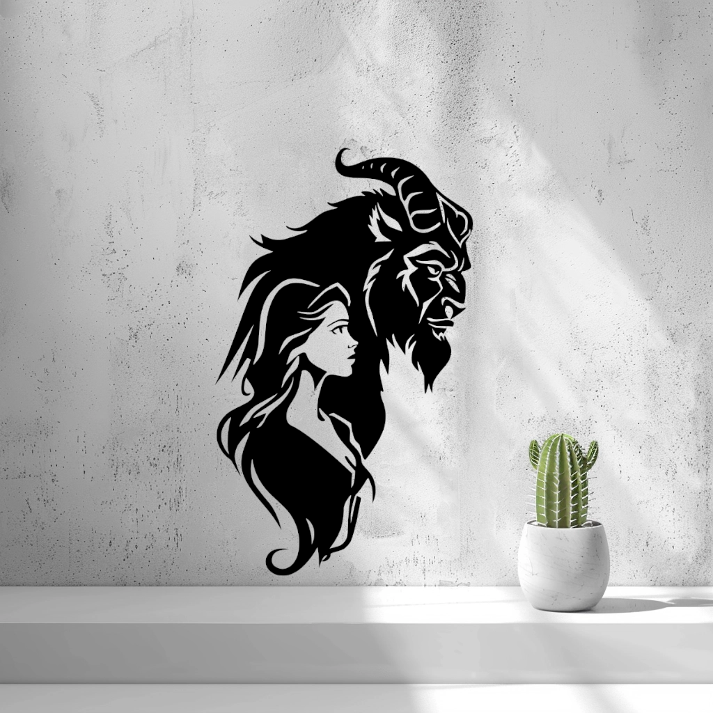 Beautiful and the Beast Wall Art by 2D Art | Download free STL model ...