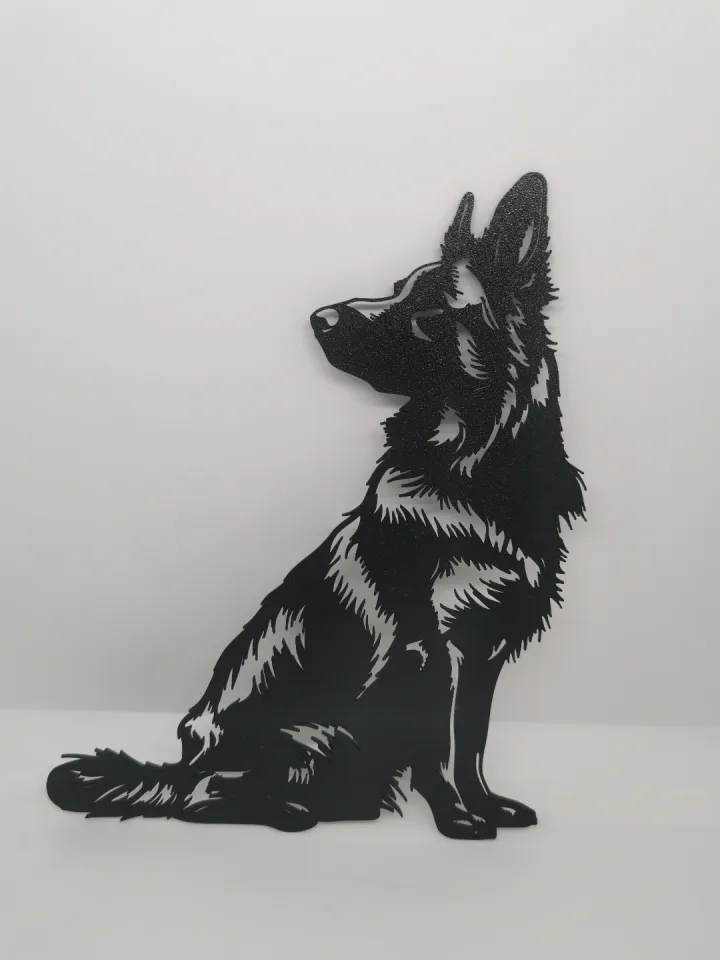 German Shepherd (Sheepdog) Wall Art by 2D Art | Download free STL model ...