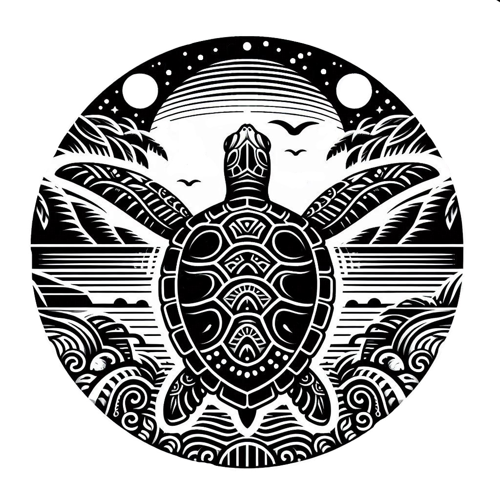 Wall art or coaster: Turtle 6 (two colours) by Nina Máčová | Download ...