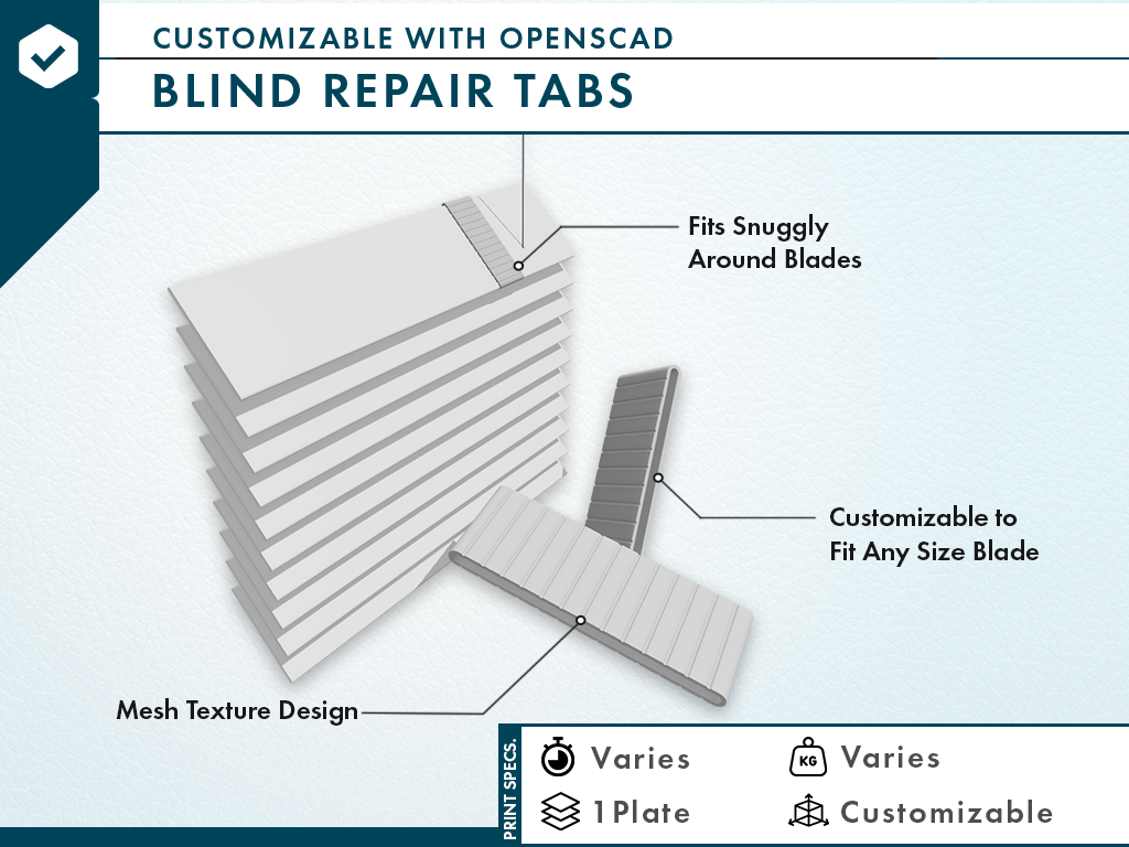 Broken Blind Repair Tabs by Roelax | Download free STL model ...